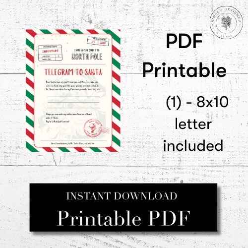 Telegram to Santa Printable- Easy to Print Telegram to Santa - Telegram ...