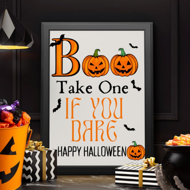Trick or Treat Printable Sign- Halloween Printable Sign - Trick or ...
