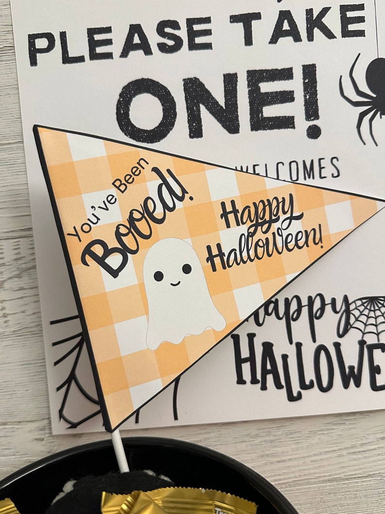 Adorable Ghost Boo Bag Banner Printable - You've Been Booed Halloween ...