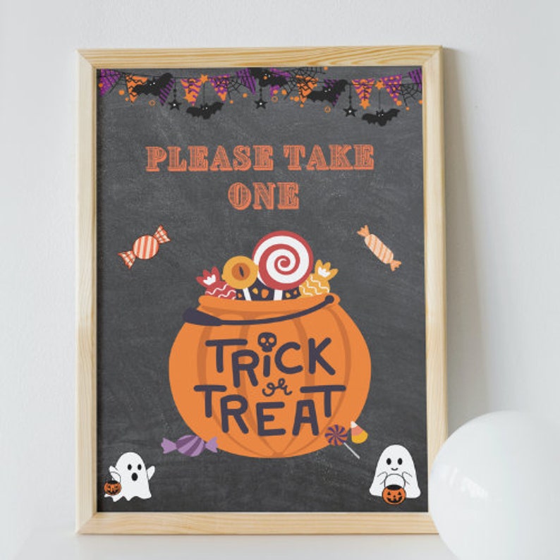 Trick or Treat Printable Sign Halloween Printable Sign - Etsy