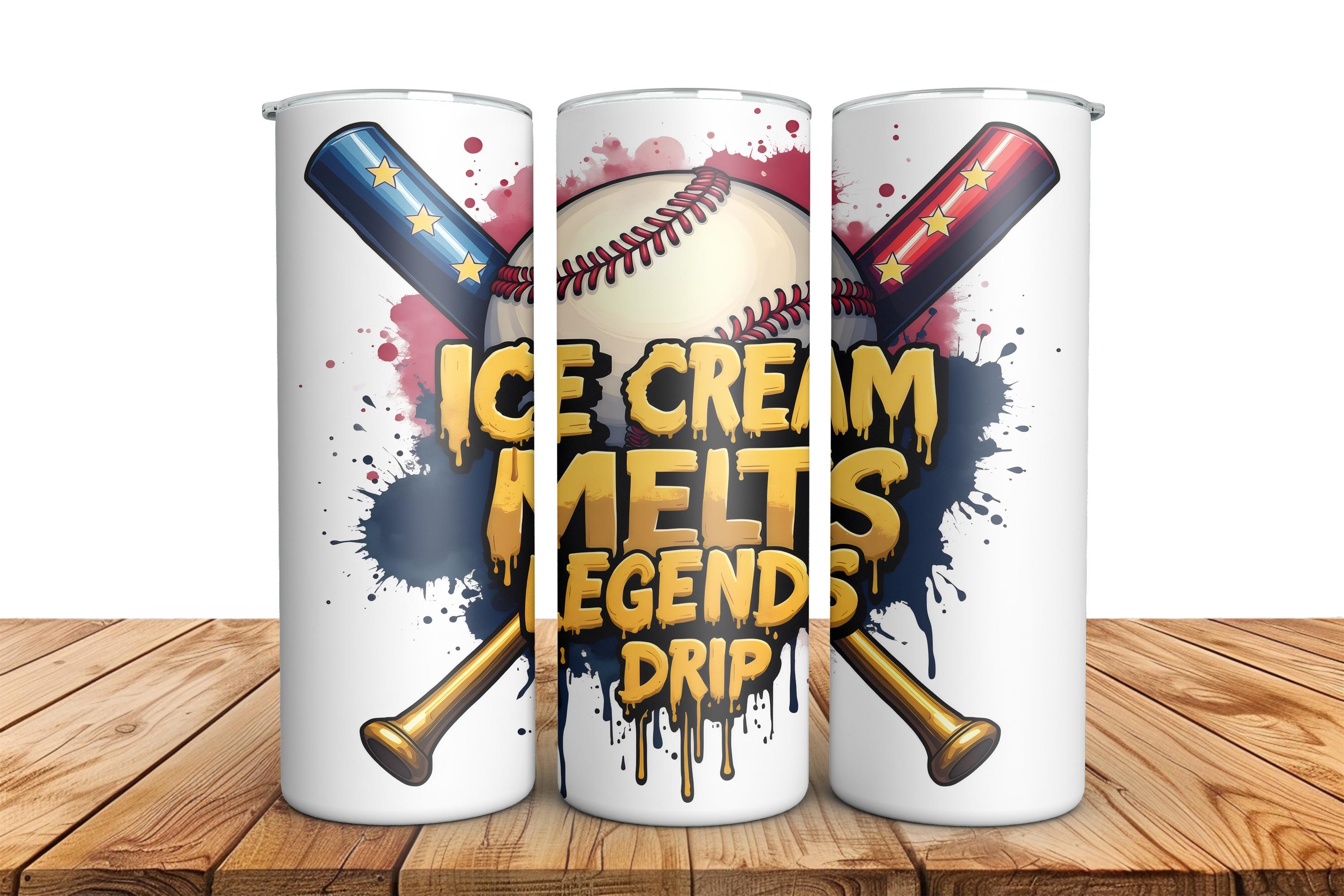 Baseball Legends Drip PNG: Ice Cream Melts Sublimation (digital ...
