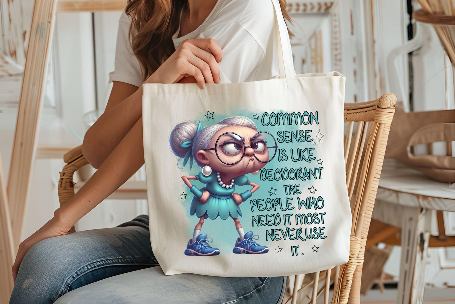 Funny Old Lady Sarcastic Quote PNG: Deodorant Humor (digital Download ...