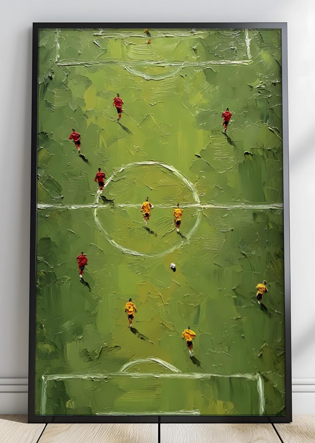 Soccer Field Wall Art | Abstract Match Painting Print | Minimalist ...