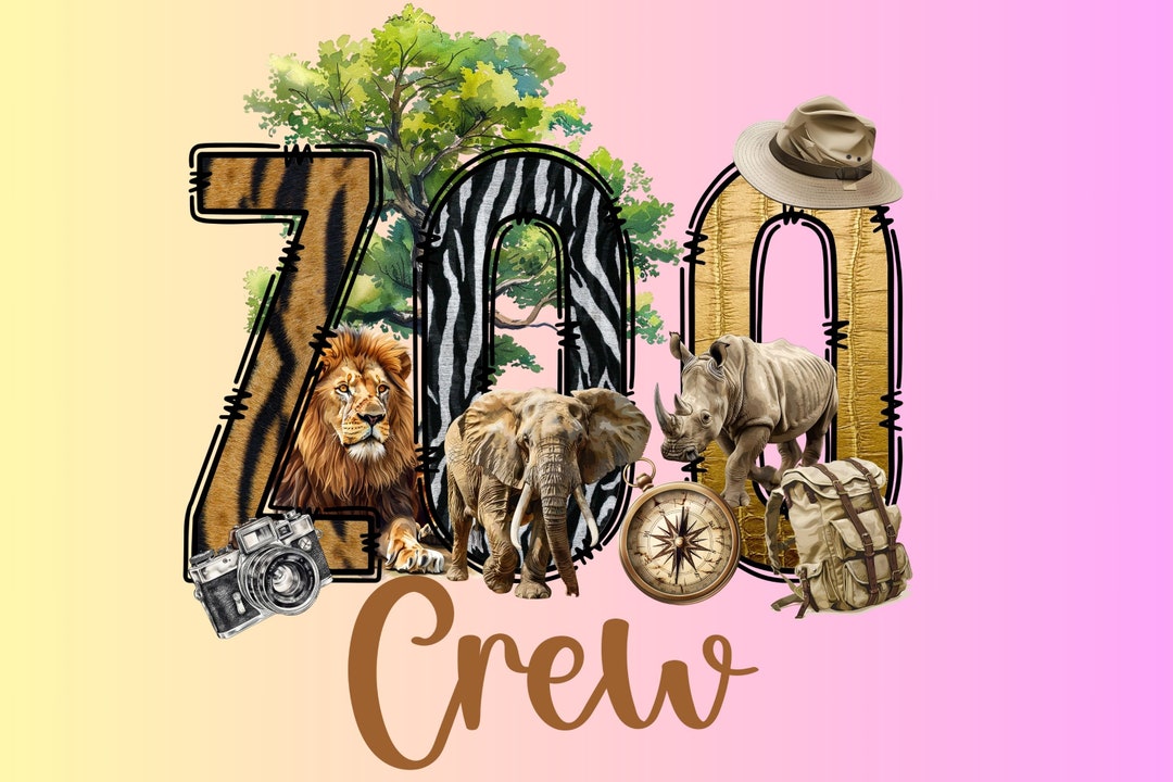Zoo Crew Png,kids Zoo Trip Sublimation,western Safari Life Png,kids ...