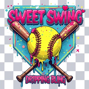 Sweet Swing Softball Drip PNG: Bling Design (instant Download) - Etsy