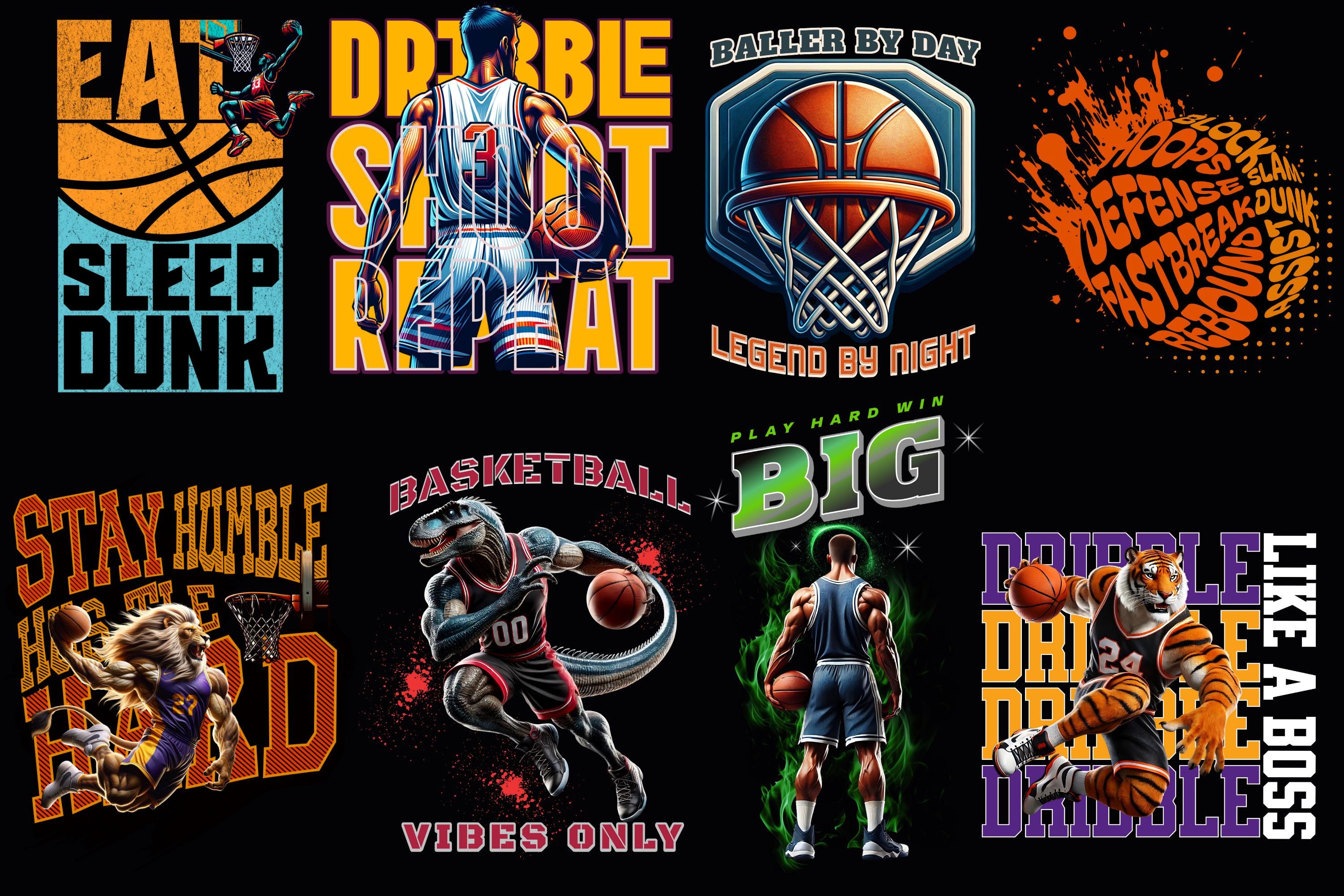 Basketball Png Bundle,dribble Shoot Repeat, Play Hard Win Big,eat Sleep ...