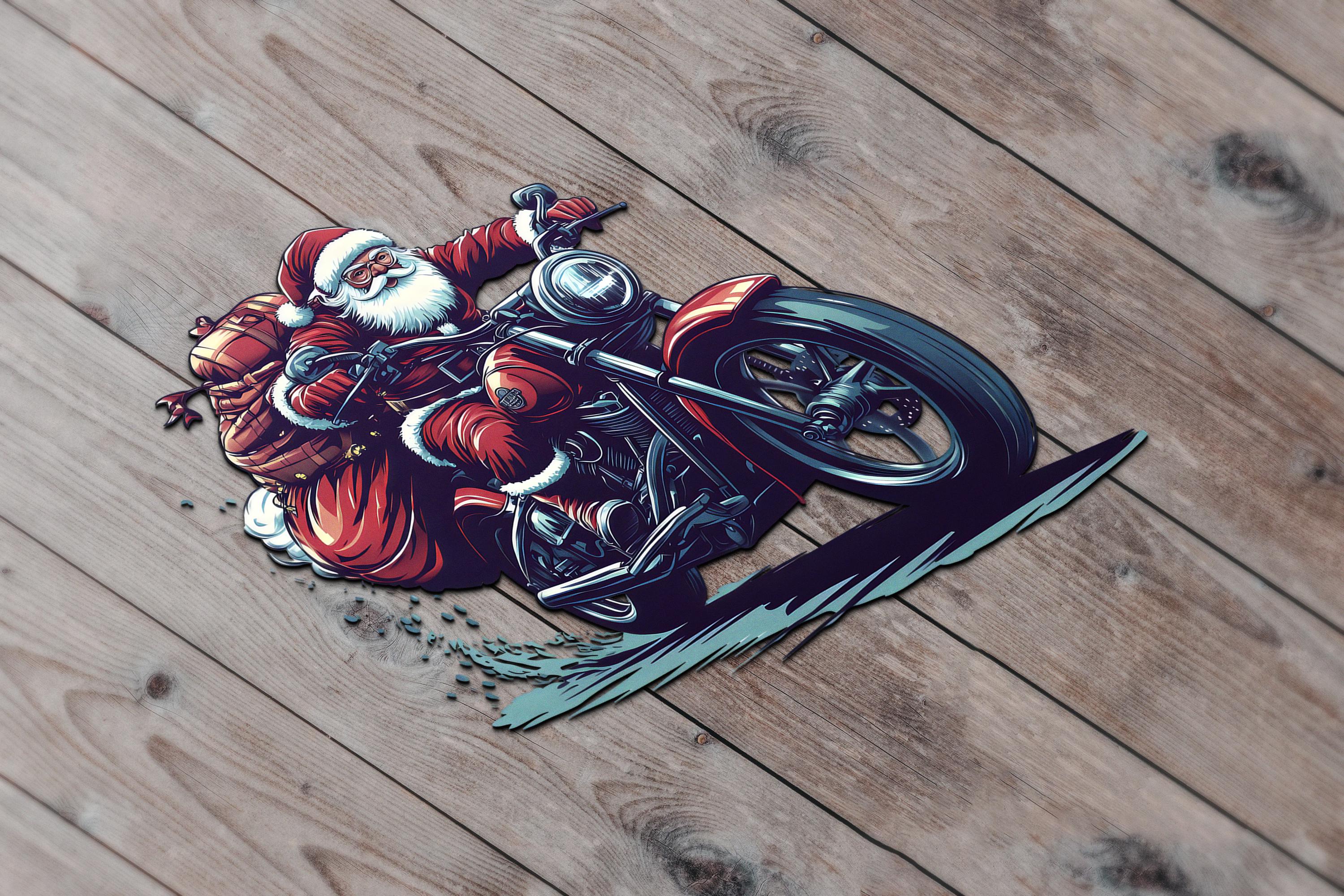 Santa Riding Motorcycle Png,biker Santa Png,santa on Harley Graphics ...