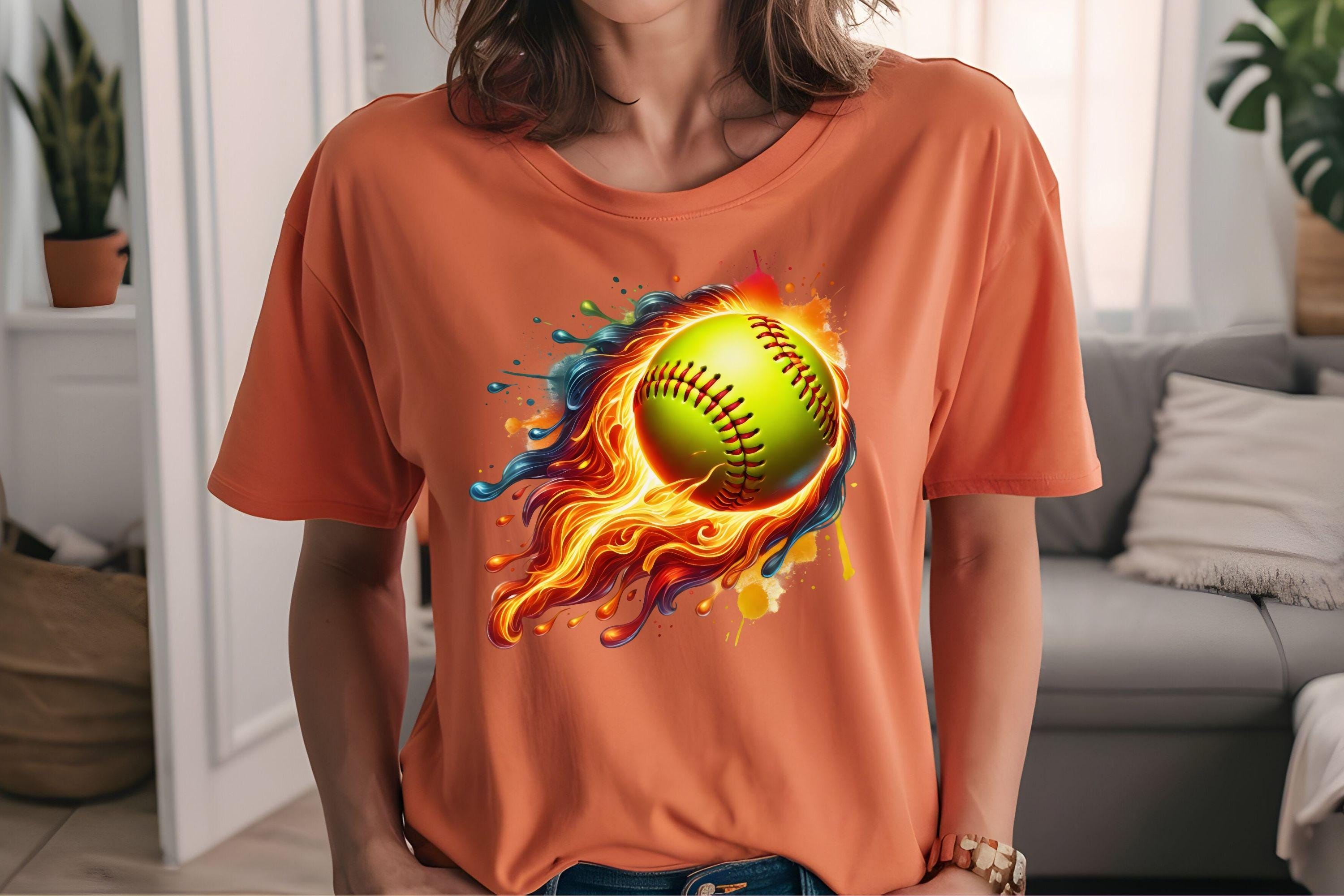 Flaming Softball PNG: Fiery Sports Clipart (digital Download) - Etsy