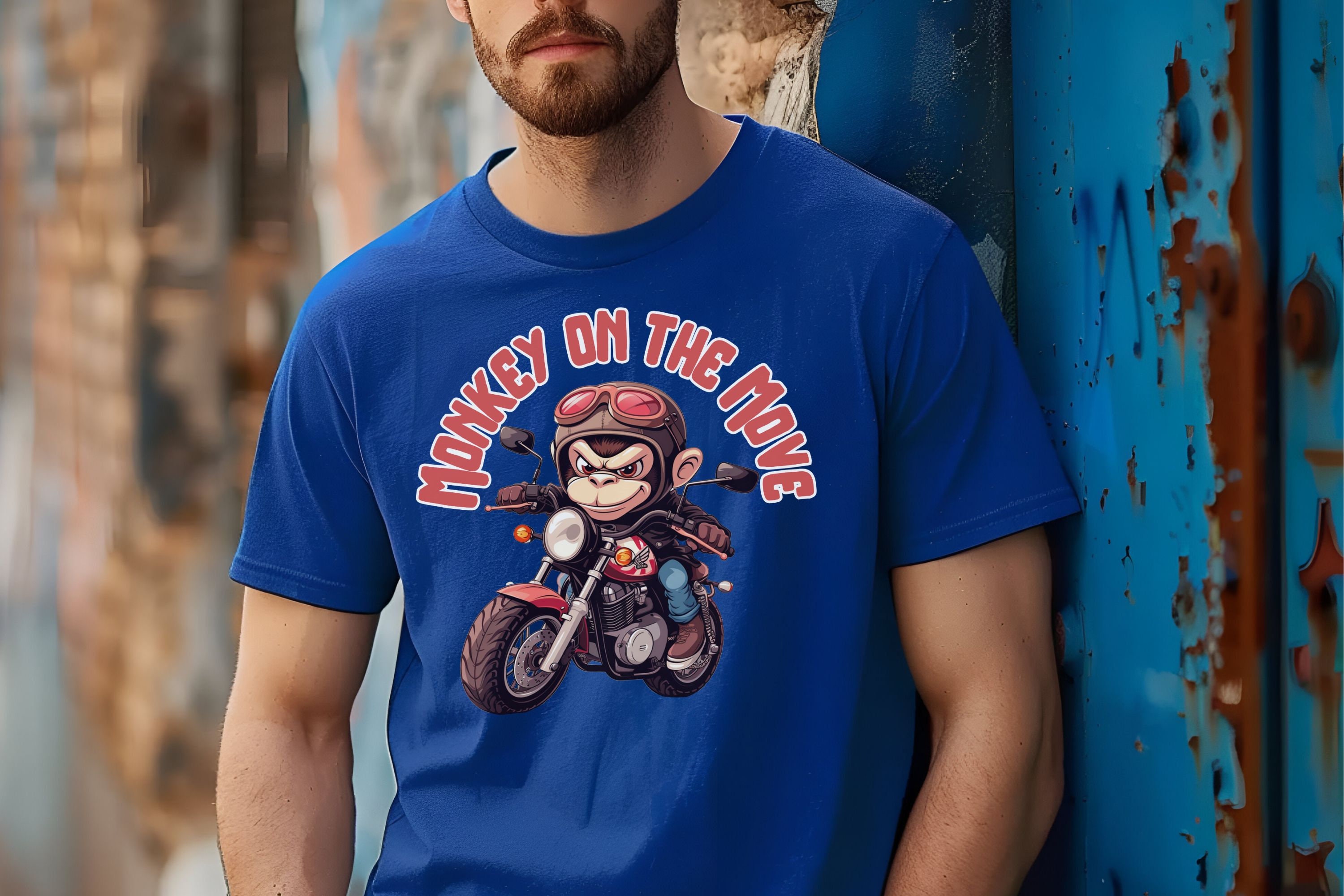 Cool Biker Monkey PNG Cool Biker Shirt Monkey on a Mission Biker Monkey ...