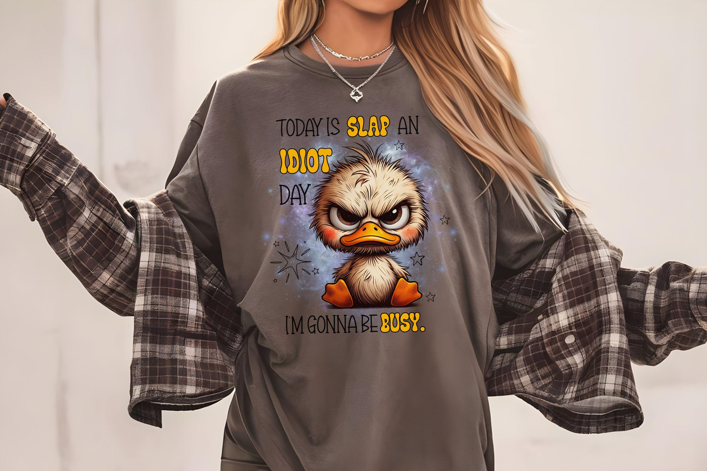 Angry Duck Slap an Idiot Day PNG: Funny Sublimation Design (digital ...