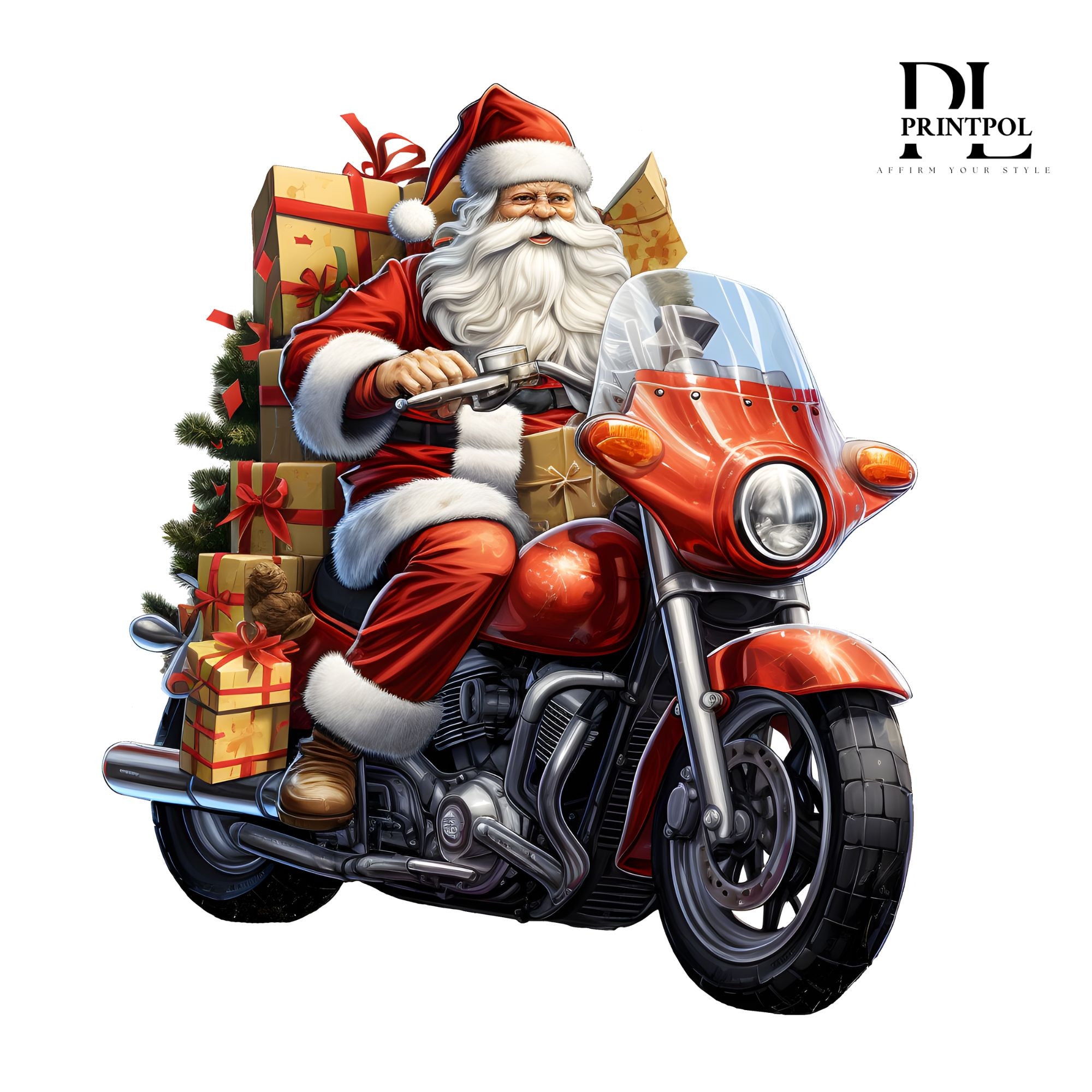Santa Riding Motorcycle Png,biker Santa Png,santa on Harley Graphics ...