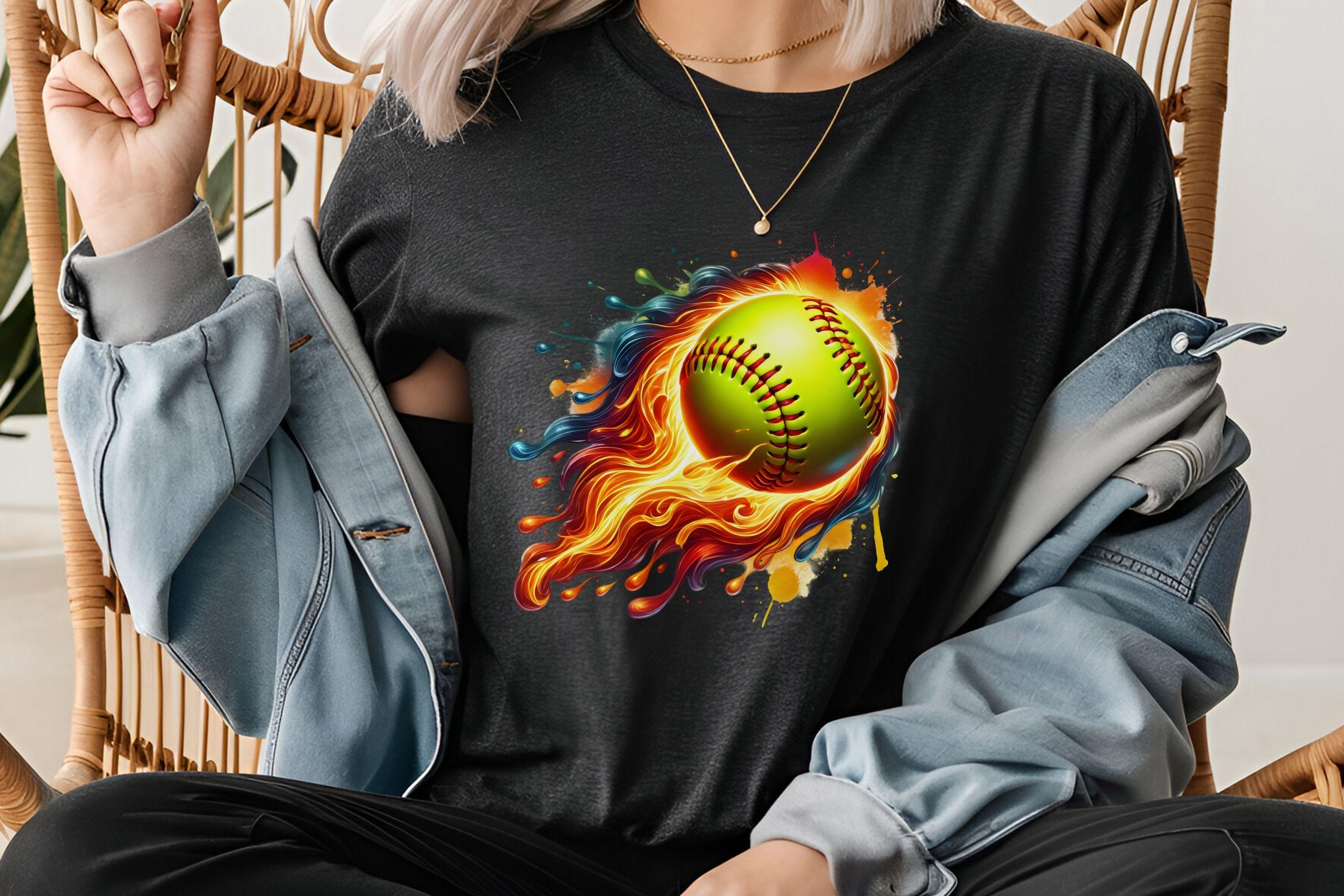 Flaming Softball PNG: Fiery Sports Clipart (digital Download) - Etsy