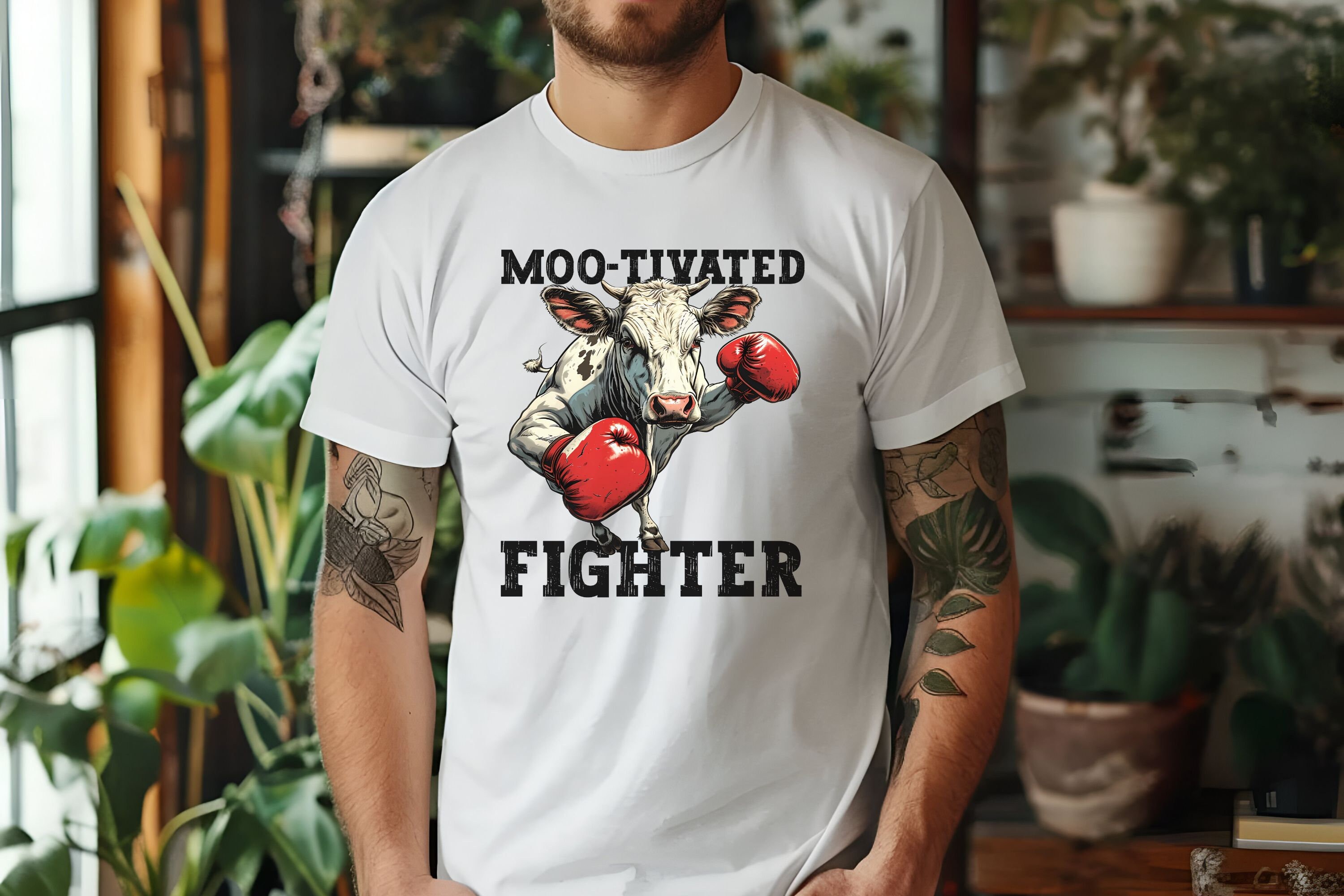 Boxing Cow Digital Download,funny Cow Art Print,animal Boxer Design,cow ...