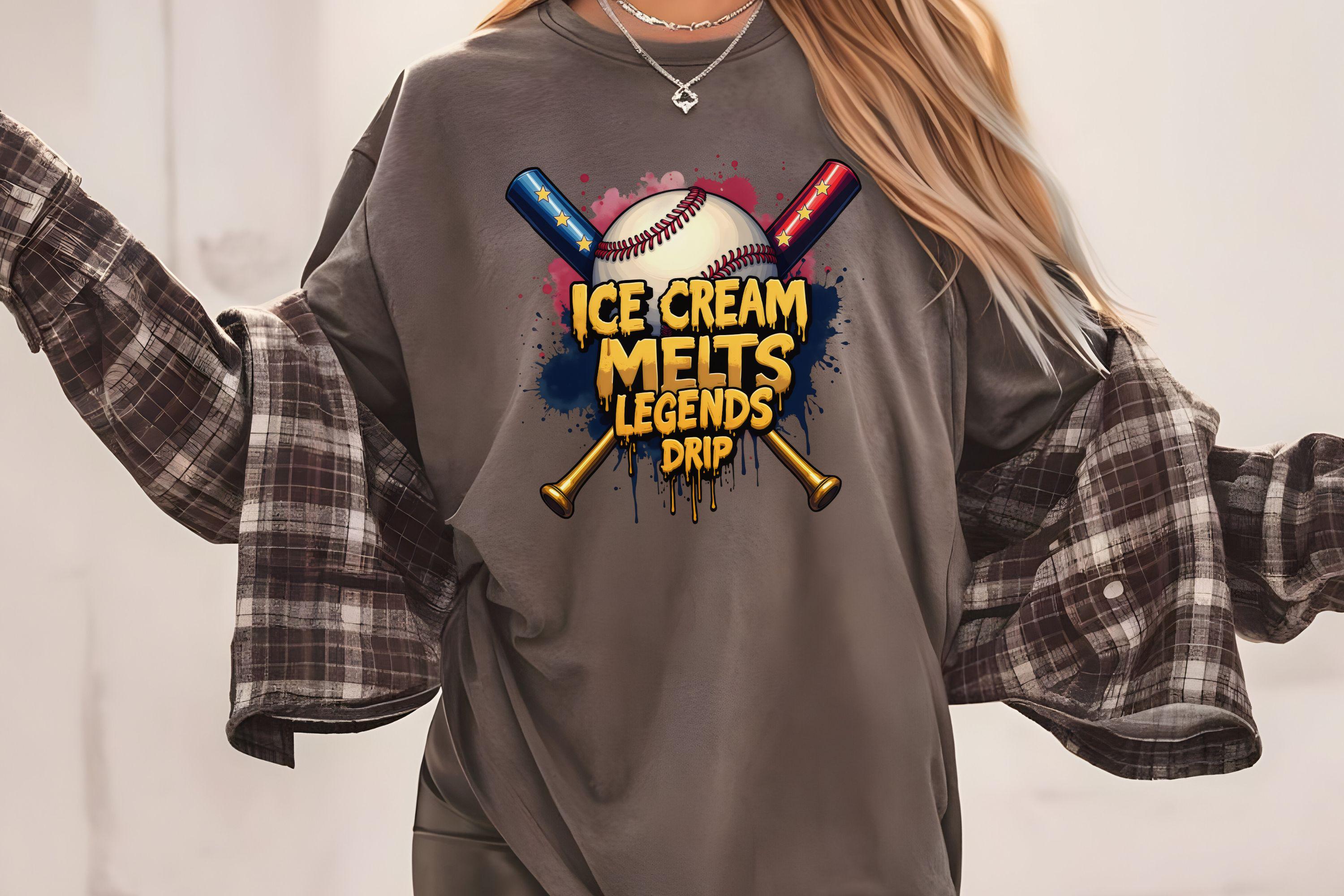 Baseball Legends Drip PNG: Ice Cream Melts Sublimation (digital ...