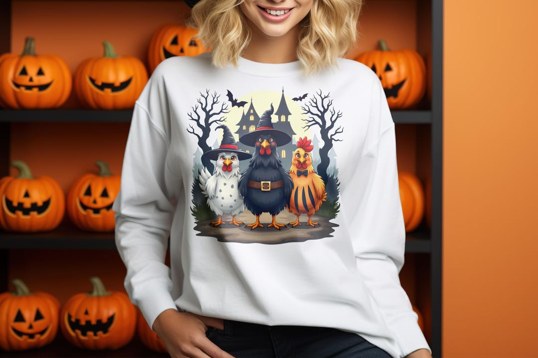 Spooky Witch Chickens PNG, Haunted House Fall Design (digital Download ...