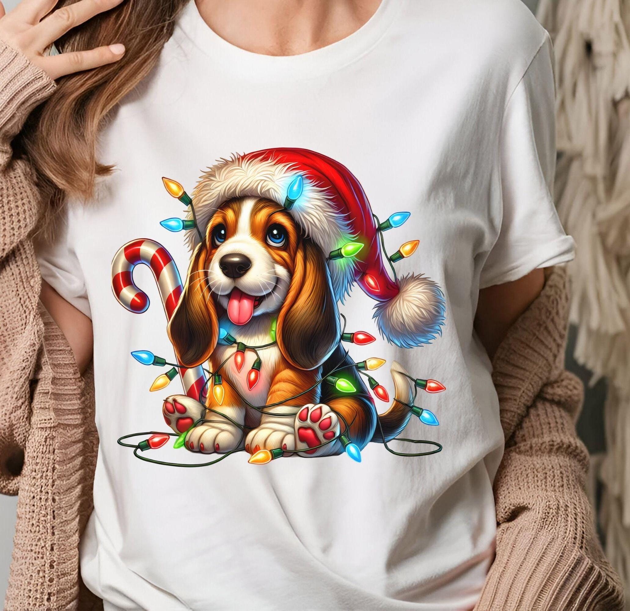Basset Hound Christmas Lights PNG | Santa Dog (digital Download) - Etsy