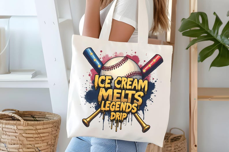 Baseball Legends Drip PNG: Ice Cream Melts Sublimation (digital ...