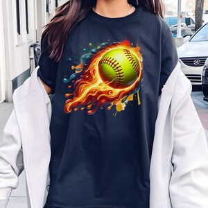 Flaming Softball PNG: Fiery Sports Clipart (digital Download) - Etsy
