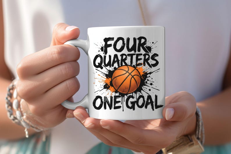 Four Quarters One Goal Basketball Png,distressed Sports Graphic for ...