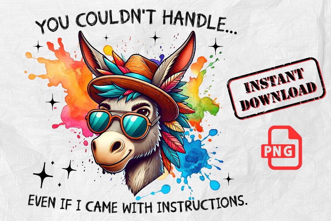 Funny Donkey PNG: Sarcastic Humor Clipart (digital Download) - Etsy