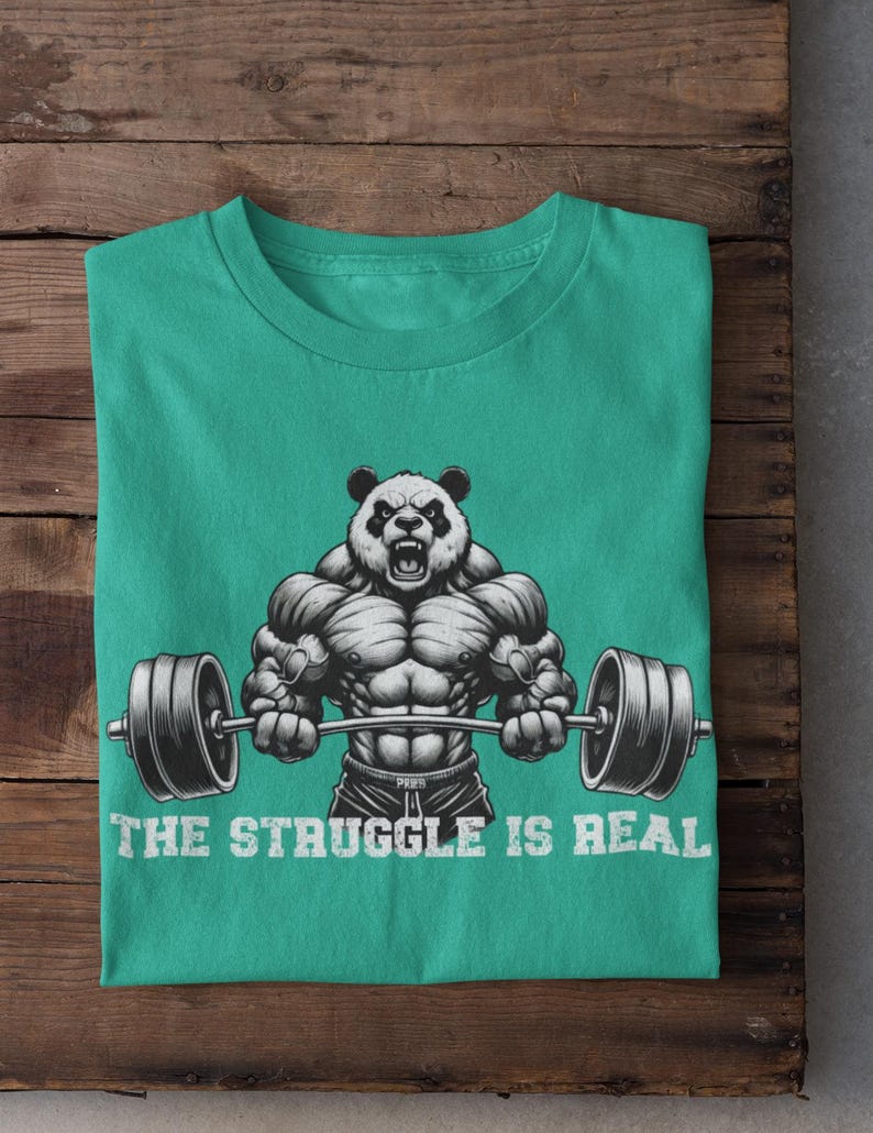 Bodybuilding Panda Png,the Struggle is Real Gym Motivation Design ...