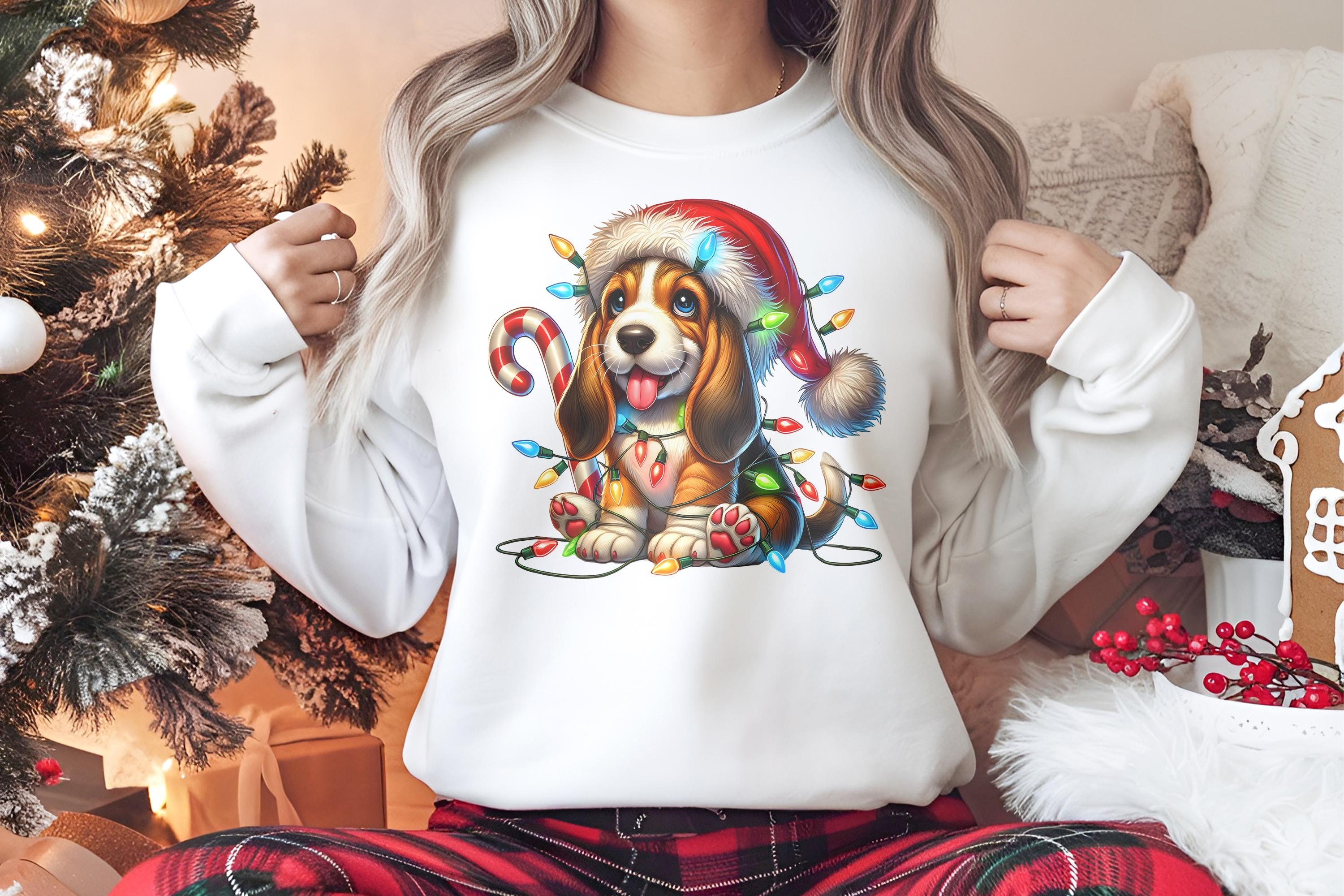 Basset Hound Christmas Lights PNG | Santa Dog (digital Download) - Etsy