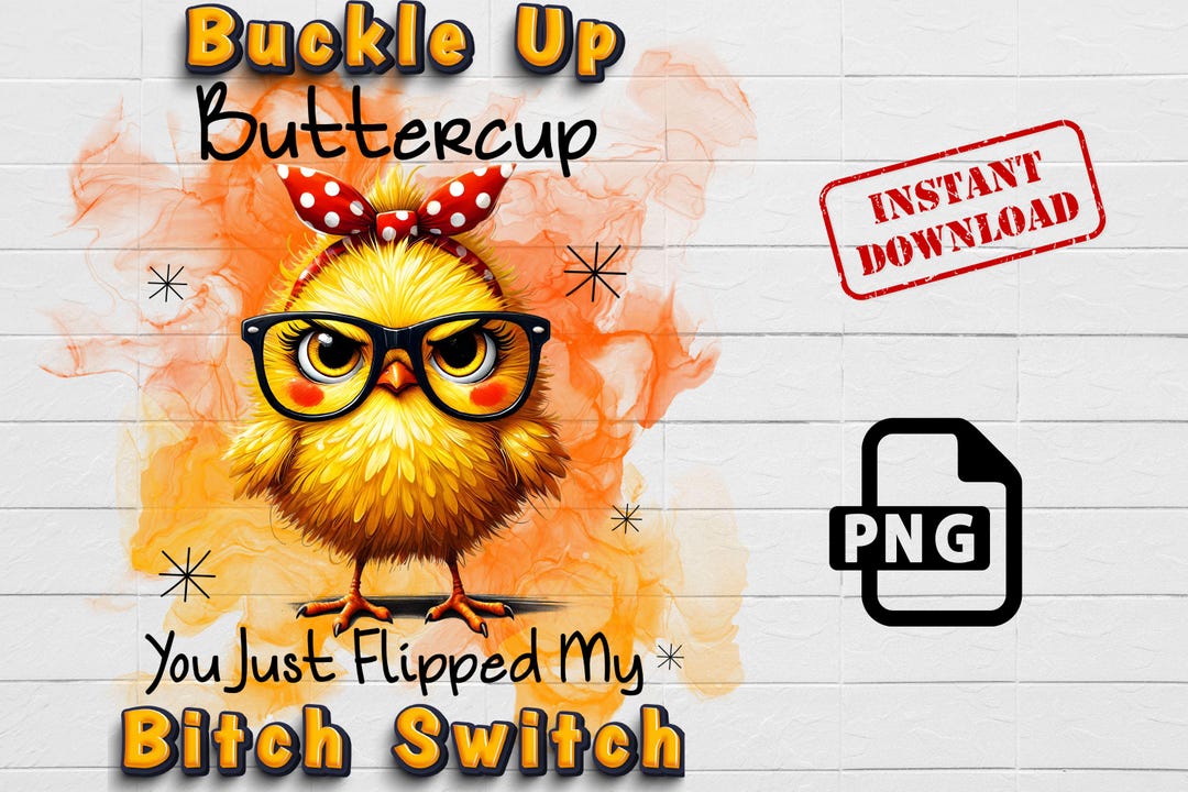 Funny Angry Chicken PNG: Sweary Humor Sublimation Design (digital ...
