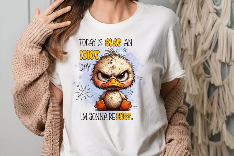 Angry Duck Slap an Idiot Day PNG: Funny Sublimation Design (digital ...
