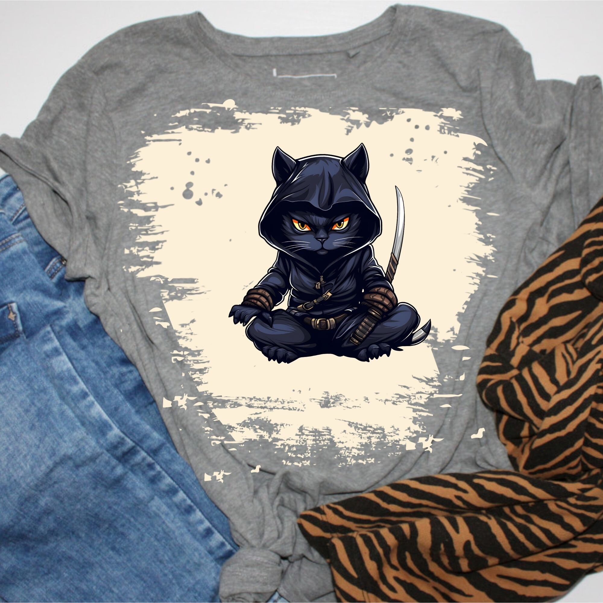 Ninja Cat Black Power Png,ninja Cat Design,dynamic Cat Vector,ninja Cat ...