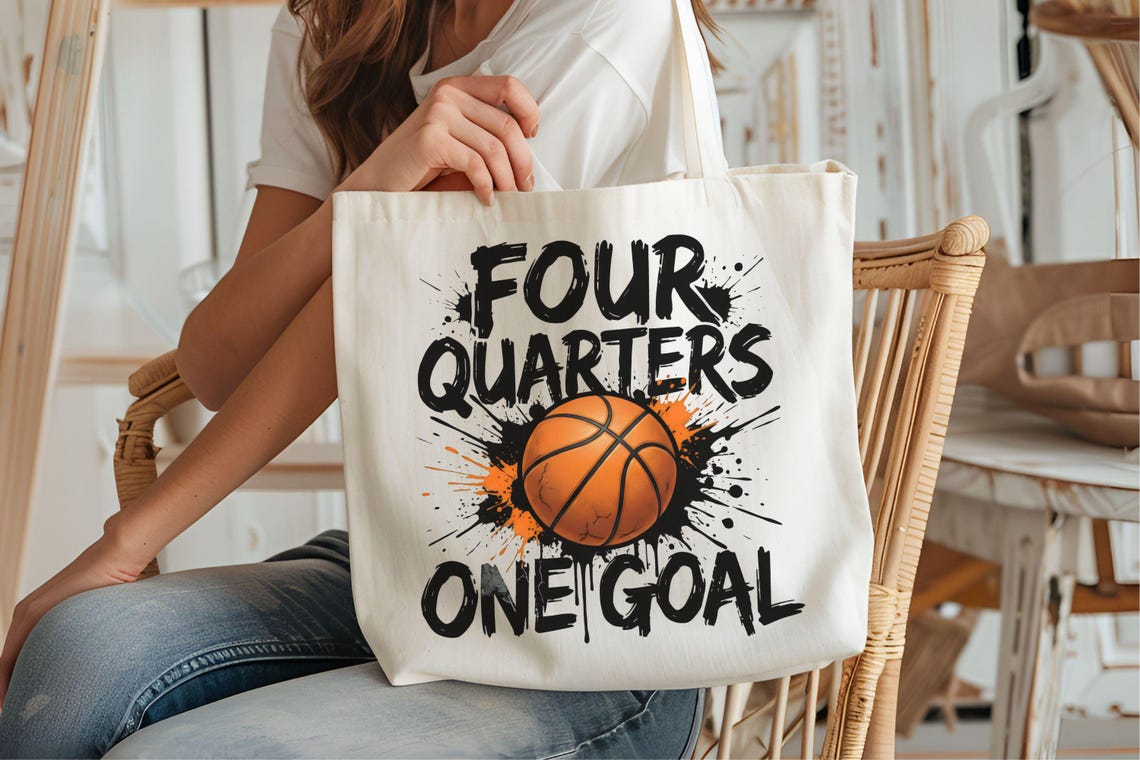 Four Quarters One Goal Basketball Png,distressed Sports Graphic for ...