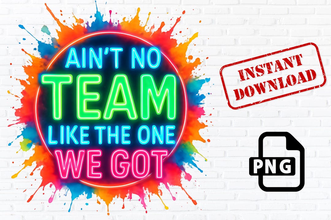 Neon Teamwork Quote PNG: Colorful Office Gift (digital Download) - Etsy