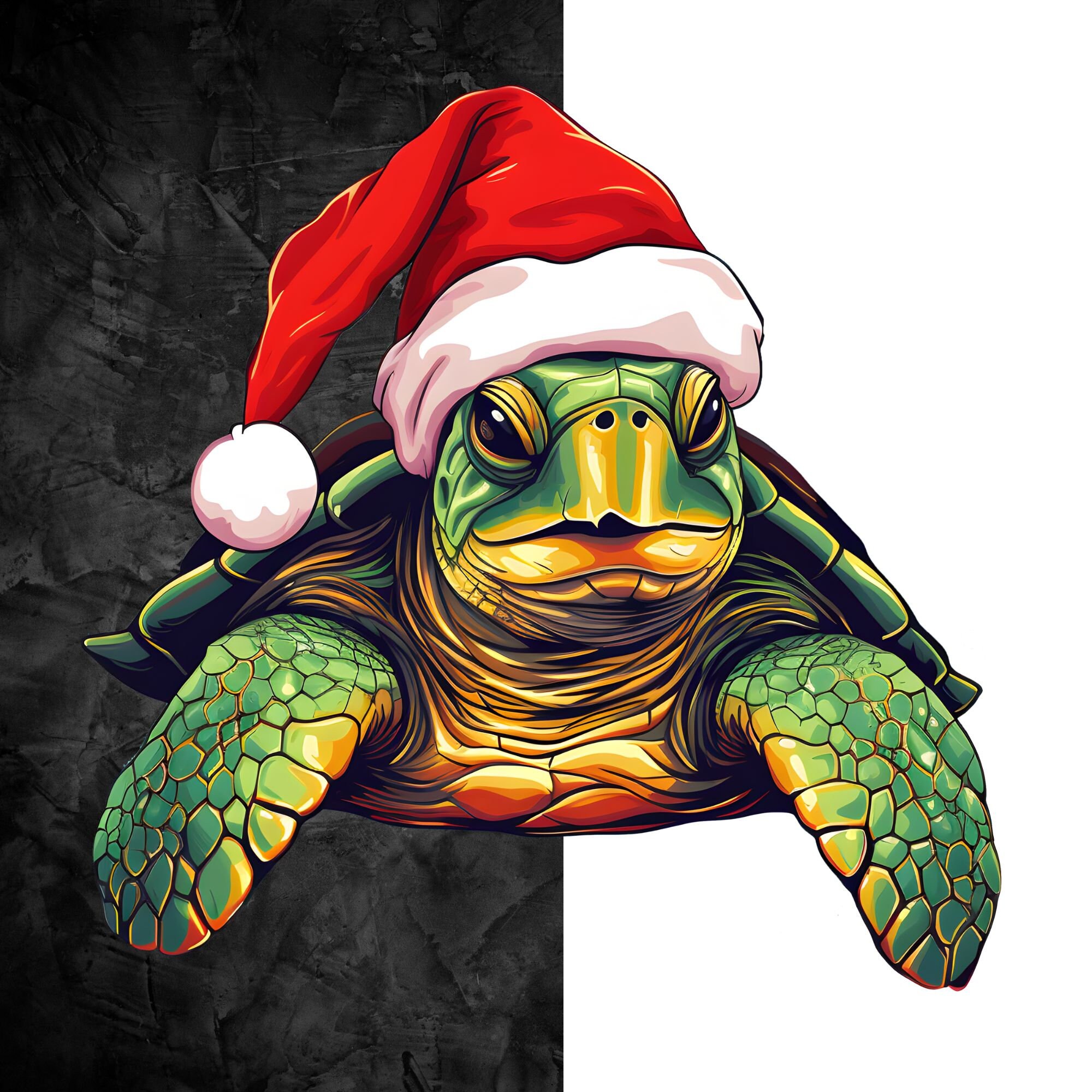 Santa Turtle Pngchristmas Turtle Pngturtle in Santa Hat - Etsy