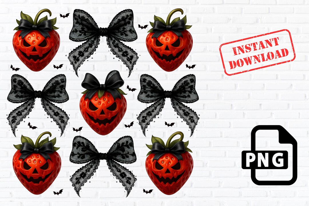 Gothic Strawberry Halloween PNG | Creepy Cute Sublimation Clipart ...