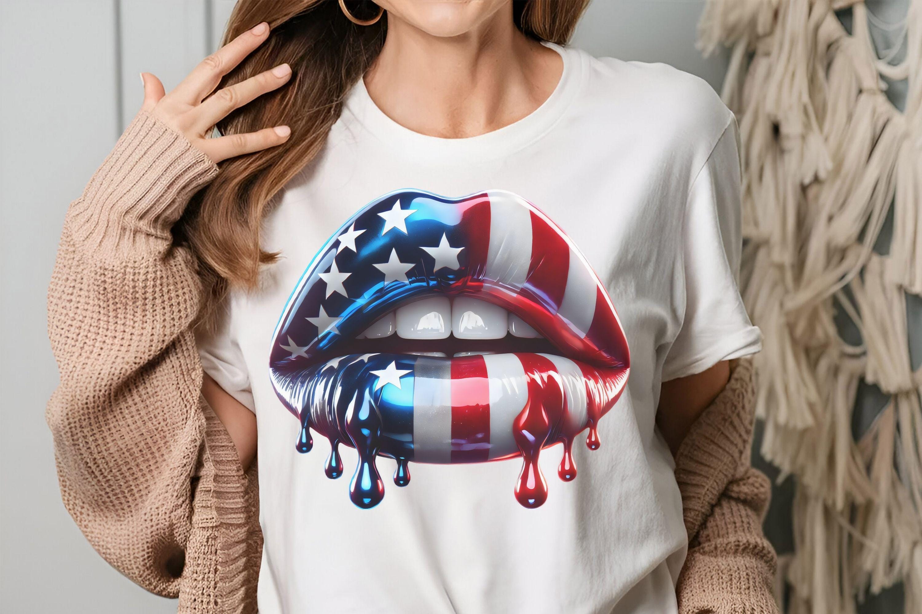 Trendy Dripping Flag Lips PNG Pack,13 International Flags | Vibrant Lip ...