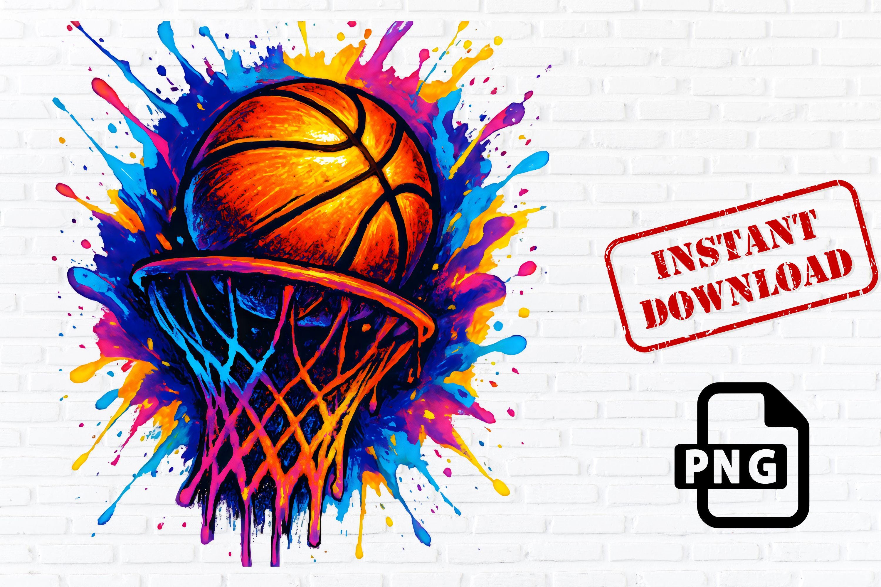 Grunge Basketball Hoop PNG: Dripping Splash Art (digital Download) - Etsy