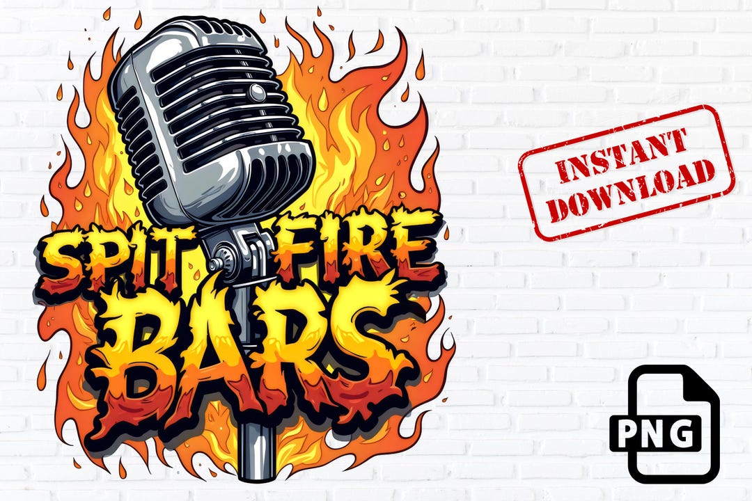 Spit Fire Bars PNG: Rap Microphone Clipart (digital Download) - Etsy
