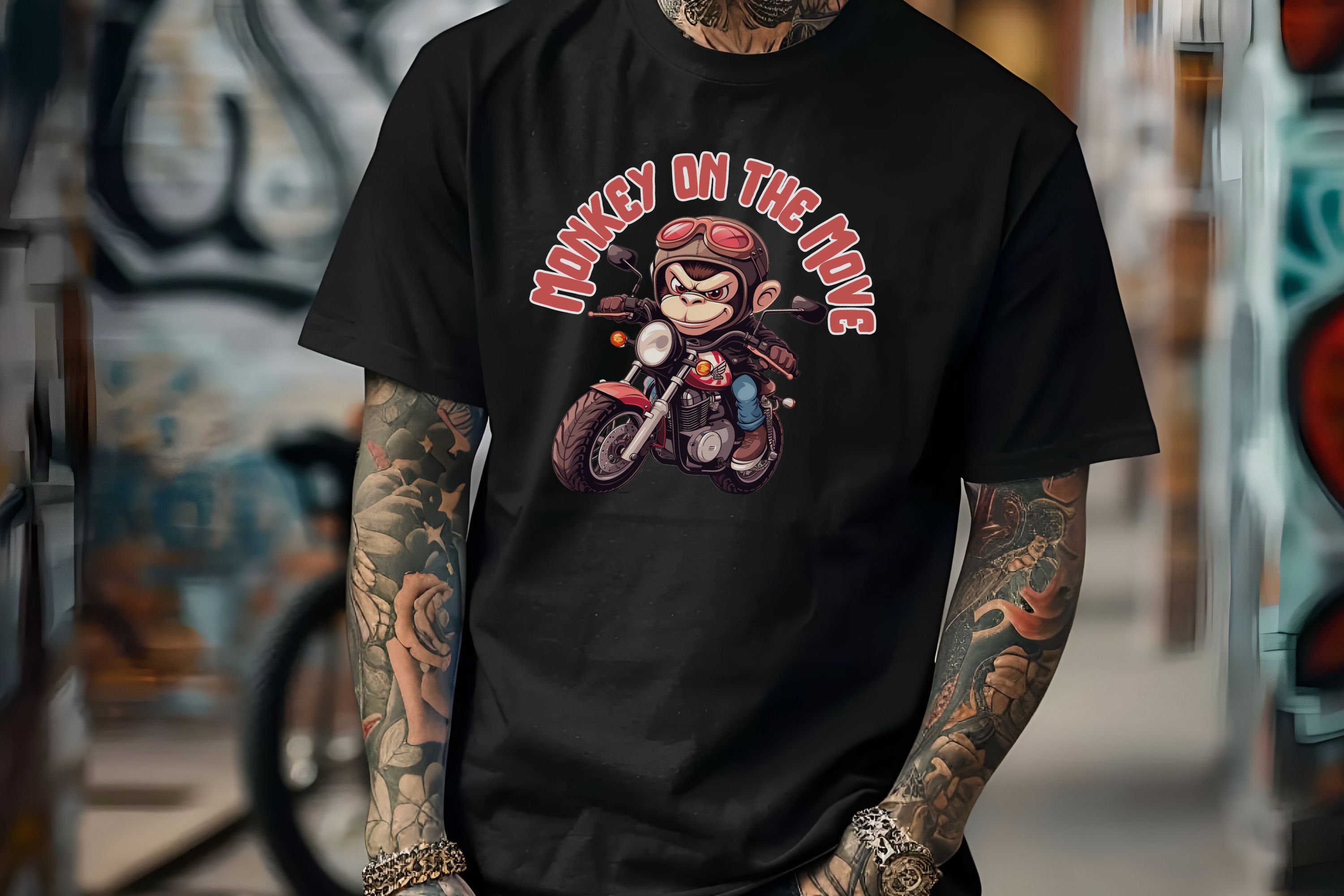 Cool Biker Monkey PNG| Cool Biker Shirt | Monkey on a Mission | Biker ...