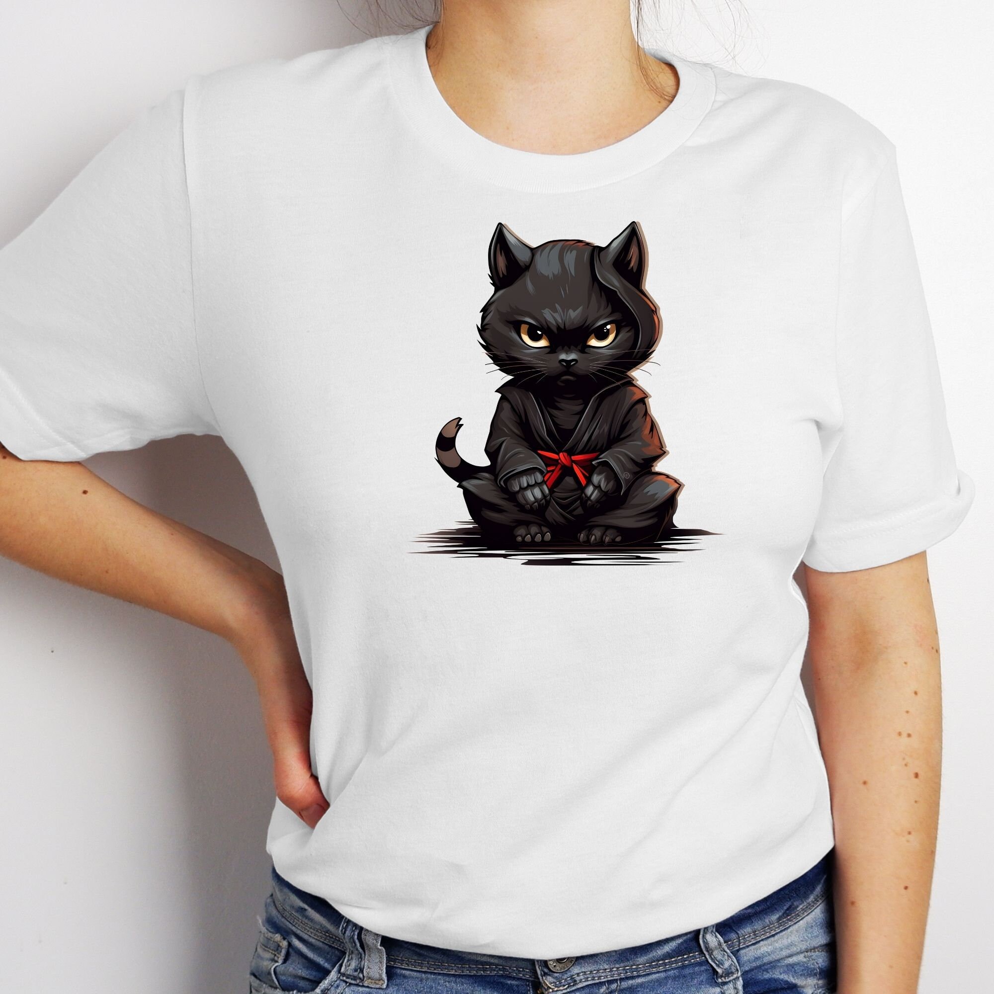 Ninja Cat Black Power Png,ninja Cat Design,dynamic Cat Vector,ninja Cat ...