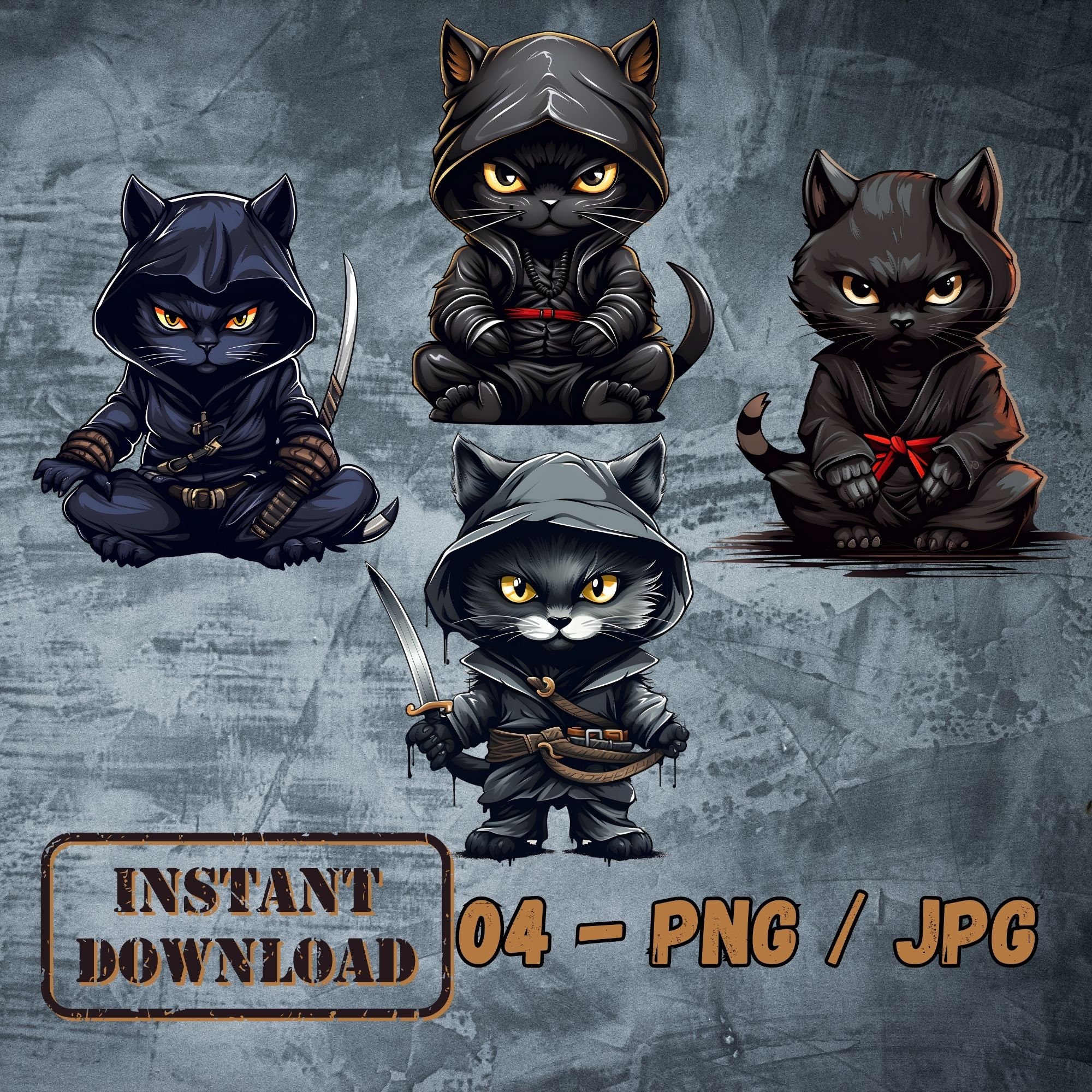 Ninja Cat Black Power Png,ninja Cat Design,dynamic Cat Vector,ninja Cat ...
