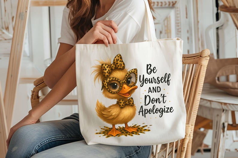 Funny Duck PNG Clipart: Leopard Glasses, Be Yourself Quote (digital ...