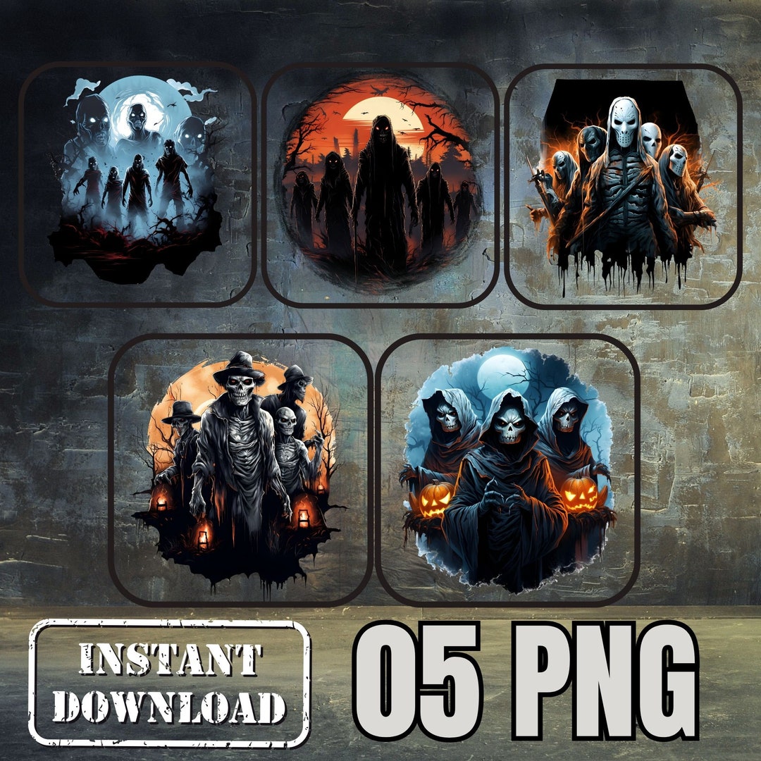 Squad Horror Png,horror Team,spooky Squad Illustration,creepy Group ...