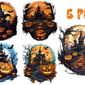 Spooky Halloween Haunted House PNG Bundle,halloween Spooky Graphics ...