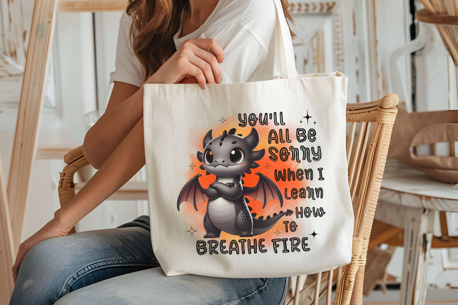 Funny Dragon Breathe Fire PNG – Sassy Clipart Design (instant Download ...