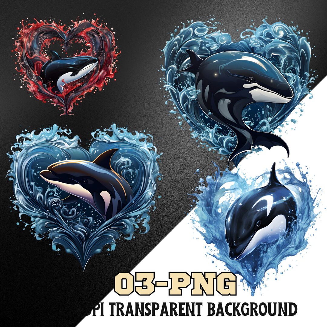 Killer Whale Heart Png,orca Love Art,whale Heartbeat,marine Affection ...