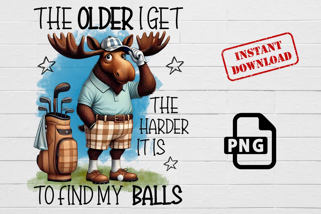 Funny Golf Moose PNG: Lost Golf Balls Design (digital Download) - Etsy