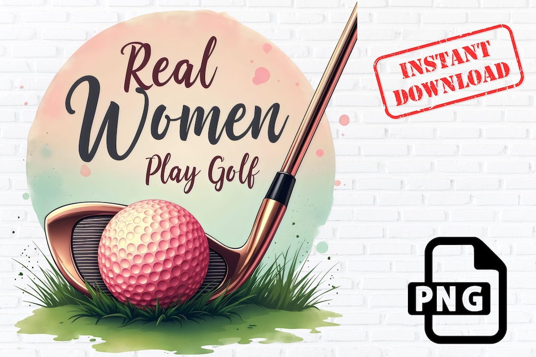 Real Women Play Golf Png,female Golfer Digital Art,women’s Golf ...