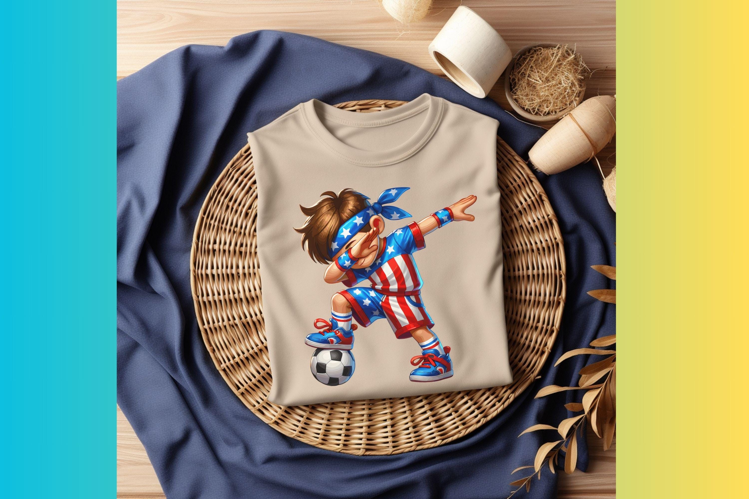 Patriotic Soccer Dab Boy PNG: American Flag Clipart (digital Download ...