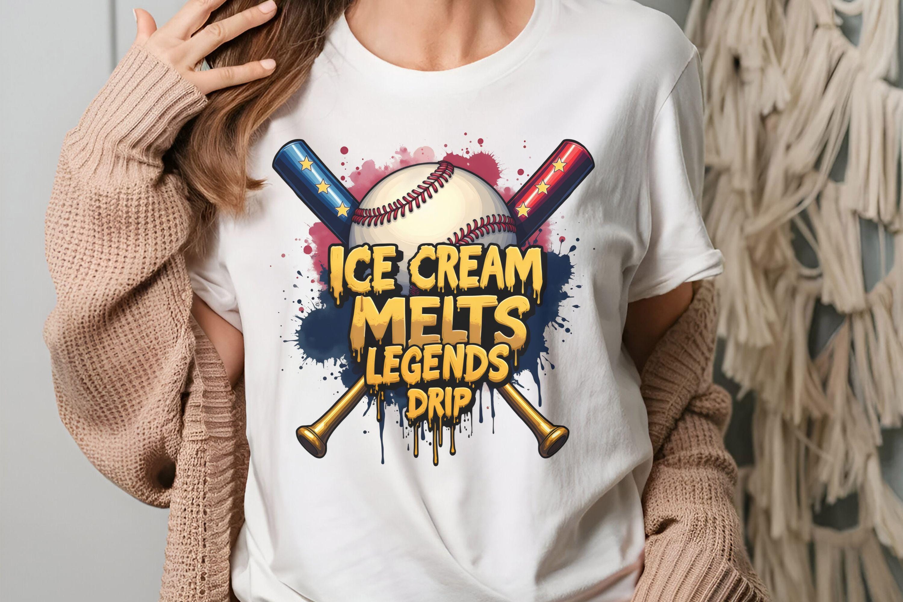 Baseball Legends Drip PNG: Ice Cream Melts Sublimation (digital ...