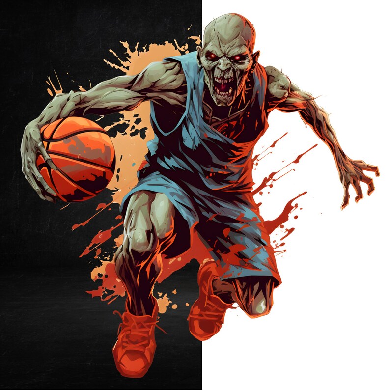 Zombie Basketball Player Png,undead Athlete Digital Download,basketball ...