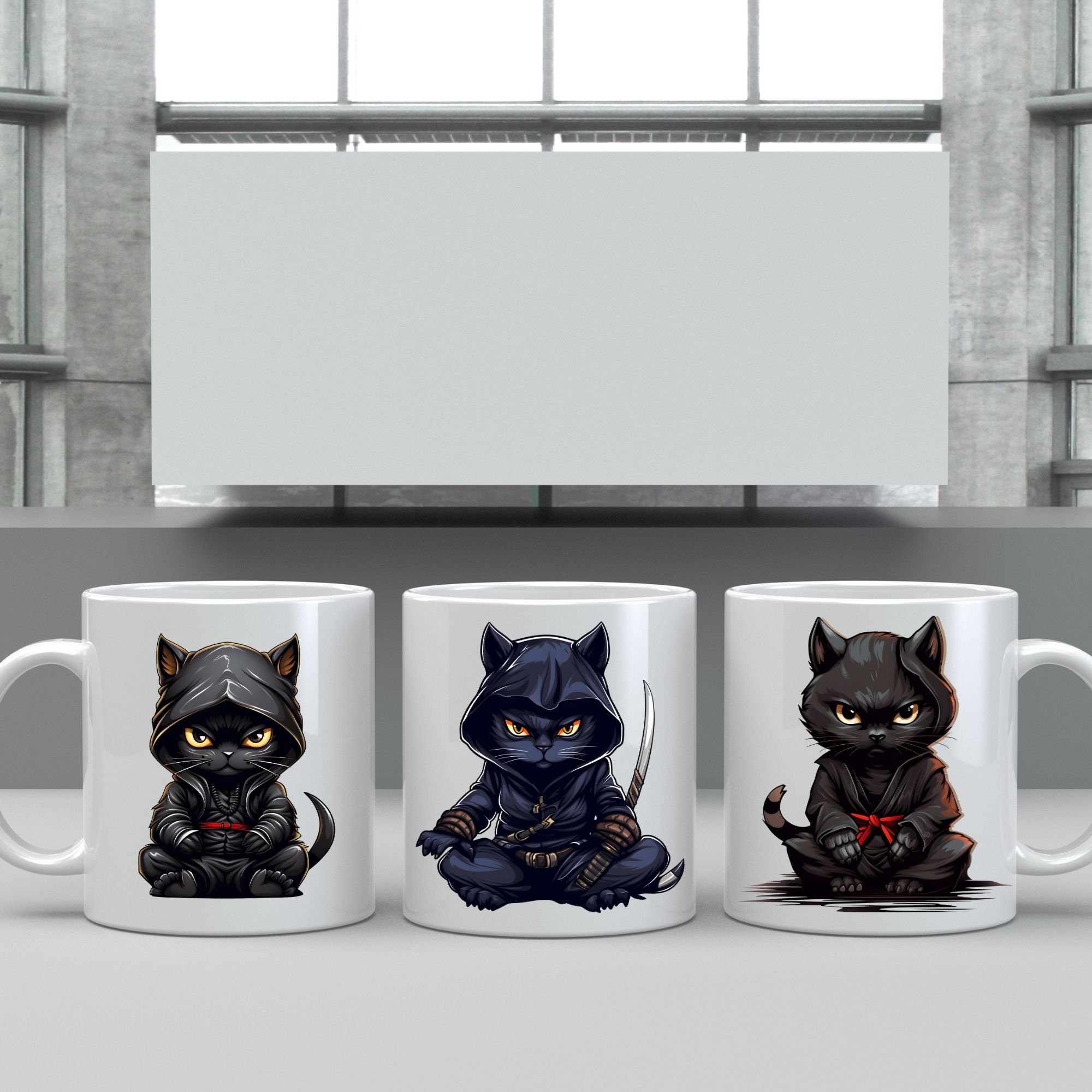 Ninja Cat Black Power Png,ninja Cat Design,dynamic Cat Vector,ninja Cat ...